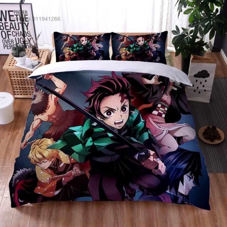 Demon Slayer Bedding – Kamado Tanjiro & Friends Soft Bedding | Anime ...
